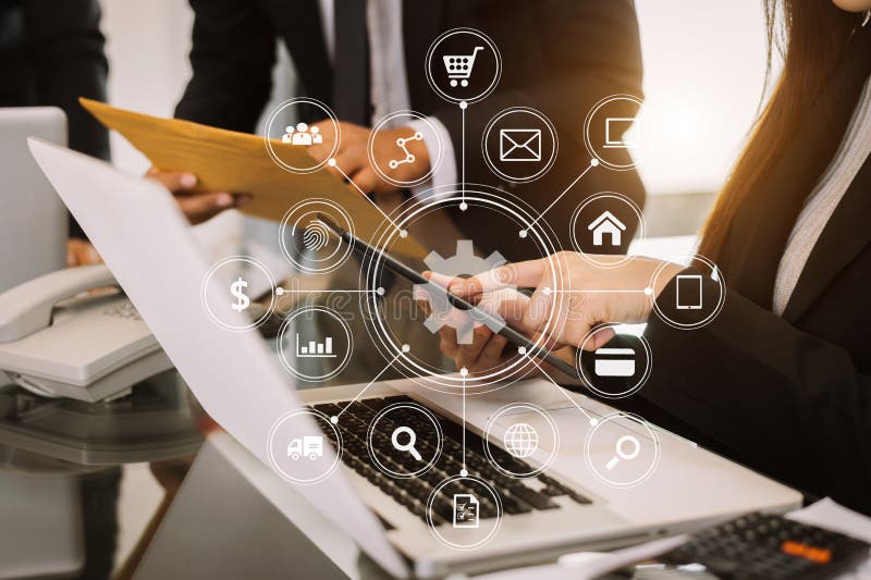 Co Working Process, Team Working.Coding Software Developer Work with AR ...