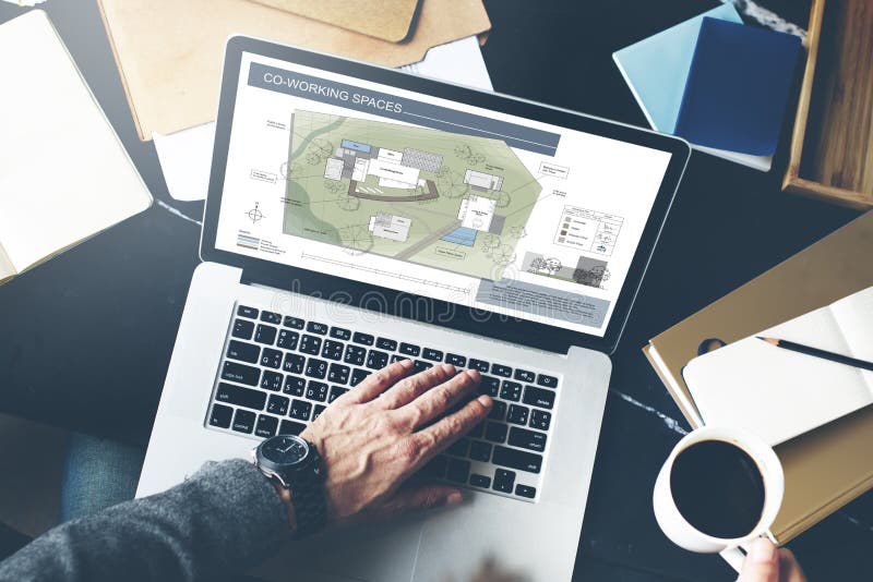 Co Working Space Architecture Plan Map Blueprint Design Concept Stock ...