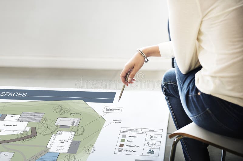 Co Working Space Architecture Plan Map Blueprint Design Concept Stock ...