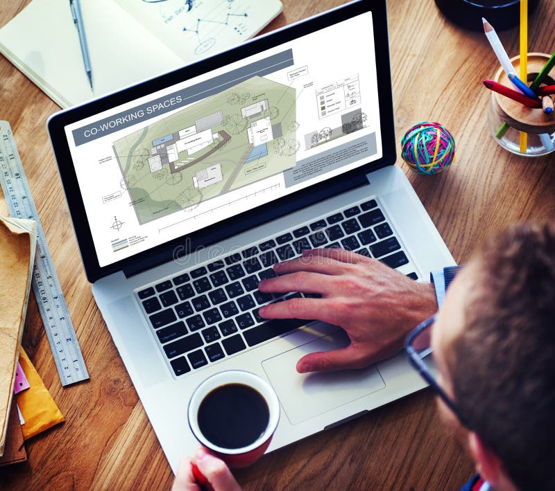 Co Working Space Architecture Plan Map Blueprint Design Concept Stock ...