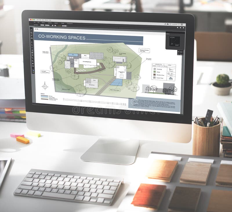 Co Working Space Architecture Plan Map Blueprint Design Concept Stock ...