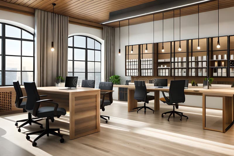 Co Working Space Concept.Generative AI Illustration Stock Illustration ...