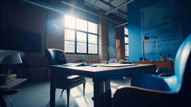 Co-working Space in Modern Interior. Generative AI Stock Illustration ...