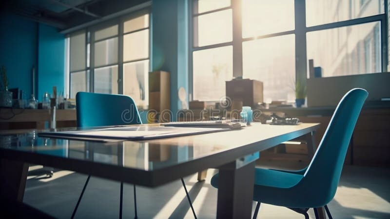 Co-working Space in Modern Interior. Generative AI Stock Illustration ...