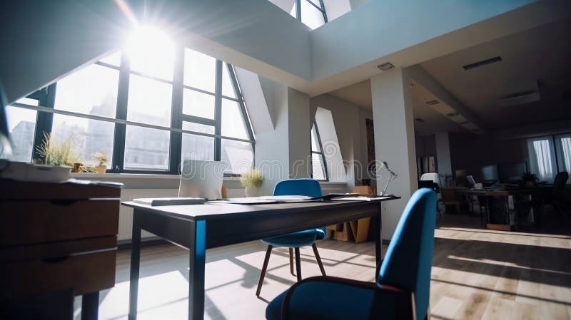 Co-working Space in Modern Interior. Generative AI Stock Illustration ...