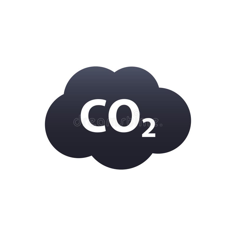 CO2 Emissions Vector Icon. Carbon Gas Cloud Icon, Dioxide Pollution ...