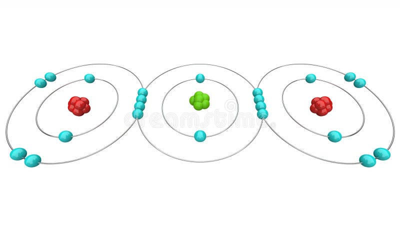 Co2 Van De Kooldioxide - AtoomDiagram Stock Illustratie - Illustratie ...