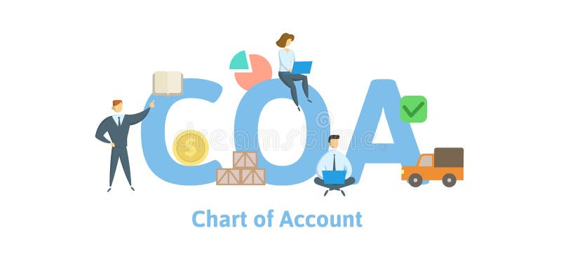 COA, Chart of Account. Concept with Keywords, Letters and Icons. Flat ...