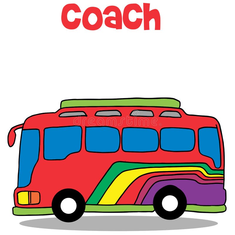 Cartoon coach bus. stock vector. Illustration of tourism - 107201882