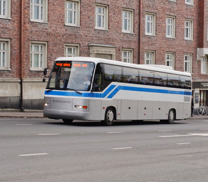 Coach bus on street stock image. Image of travel, motor - 27560161