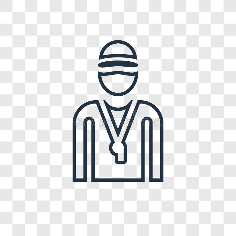 Coach Concept Vector Linear Icon Isolated on Transparent Background ...