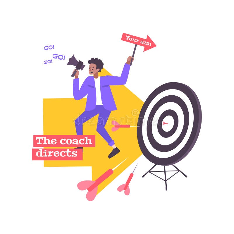 Coach Directs Target Composition Stock Vector - Illustration of ...