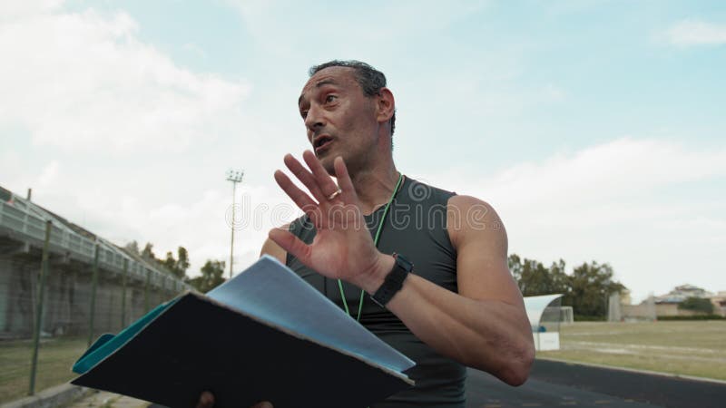 Coach Explain the Training Plan for the Session Stock Footage - Video ...