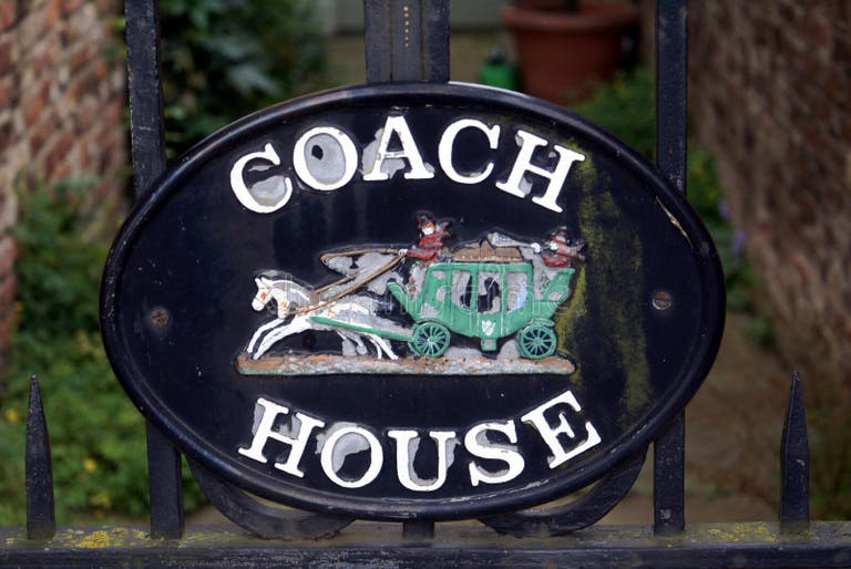 Coach house sign stock image. Image of gate, consumerism - 59997167