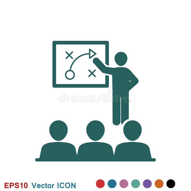 Coach Icon, Banner Coaching Concept, Vector Logo Stock Illustration ...
