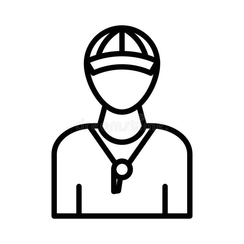 Coach Icon Linear Logo Mark in Black and White Stock Vector ...