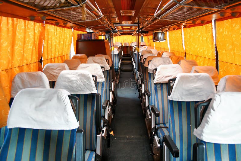 Coach interior stock photo. Image of comfort, brown, curtains - 39106462