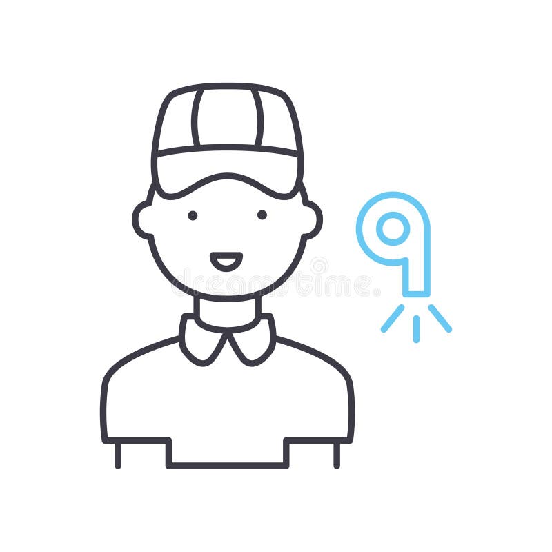 Coach Line Icon, Outline Symbol, Vector Illustration, Concept Sign ...