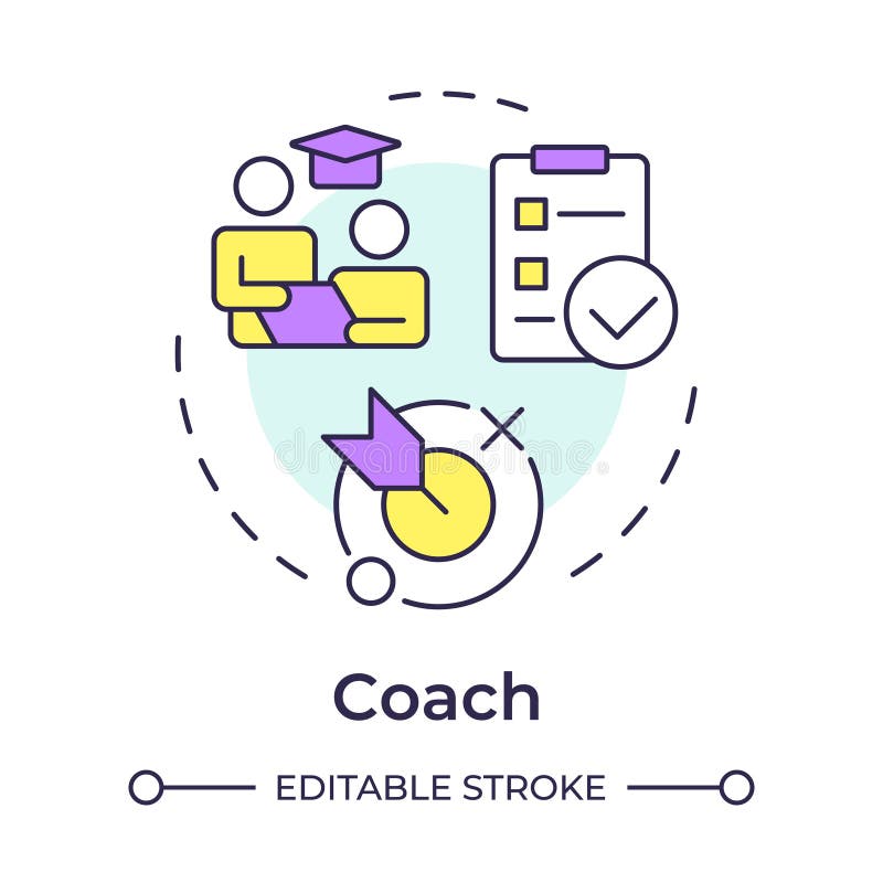 Coach Multi Color Concept Icon Stock Illustration - Illustration of ...