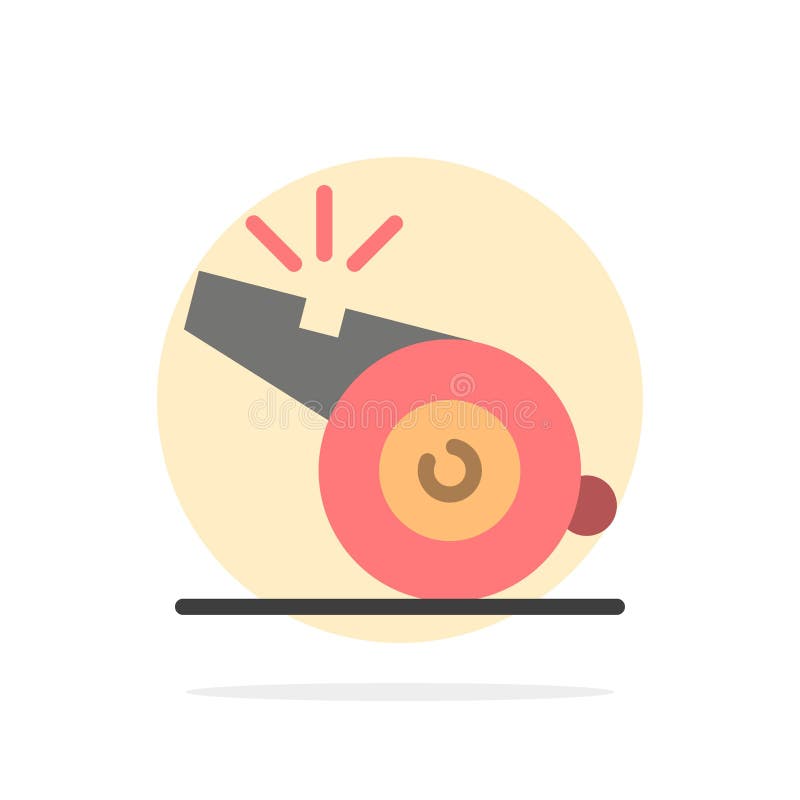 Coach, Referee, Sport, Whistle Abstract Circle Background Flat Color ...