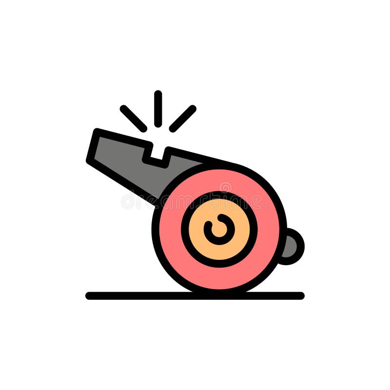 Coach, Referee, Sport, Whistle Flat Color Icon. Vector Icon Banner ...