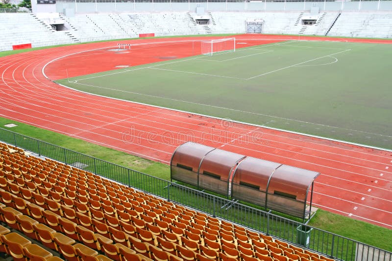 Coach And Reserve Benches With Yellow Seats Stock Image - Image of ...