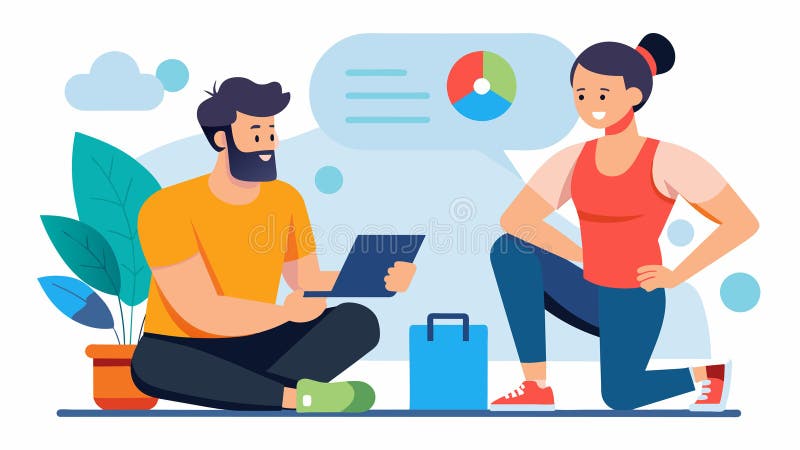 The Coach Sitting Down with a Beginner Discussing Their Fitness Goals ...