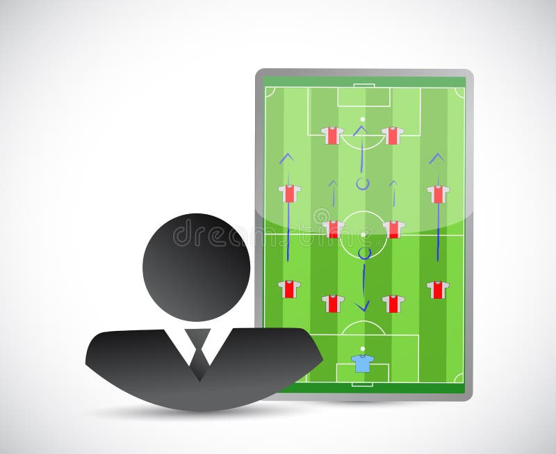 Coach and Soccer Plays on a Board. Illustration Stock Illustration ...
