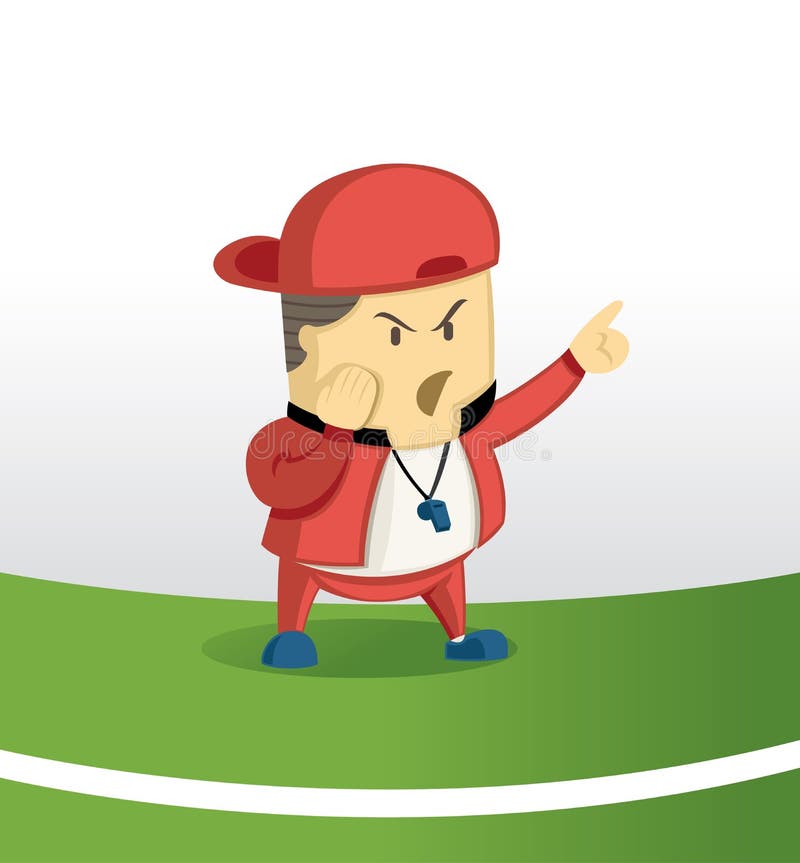 Coach soccer take command stock vector. Illustration of club - 65018696