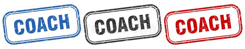 Coach Square Isolated Sign Set. Coach Stamp Stock Vector - Illustration ...