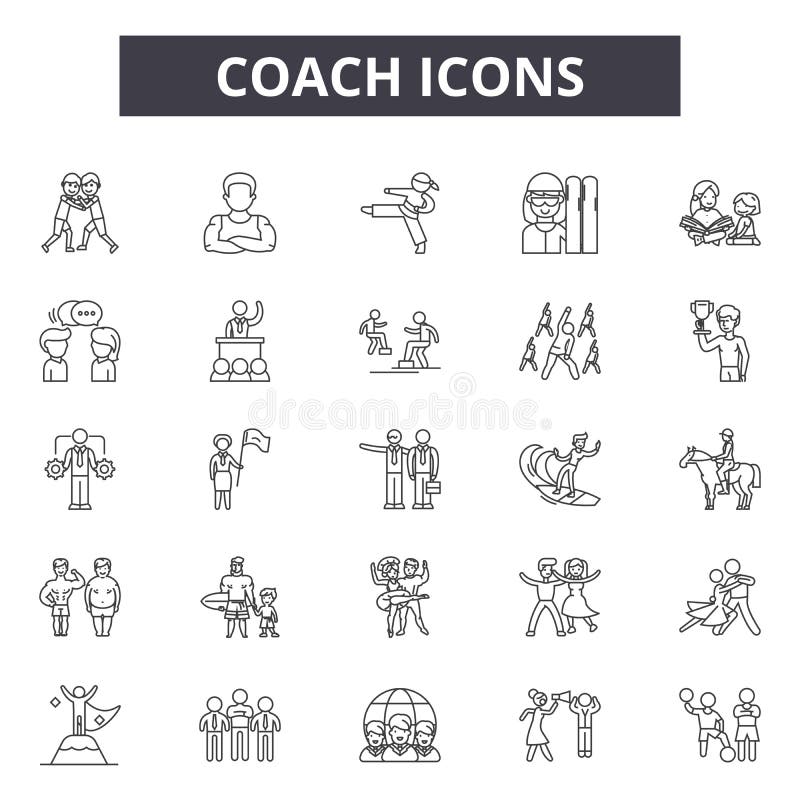 Coach System Line Icons, Signs, Vector Set, Outline Illustration ...
