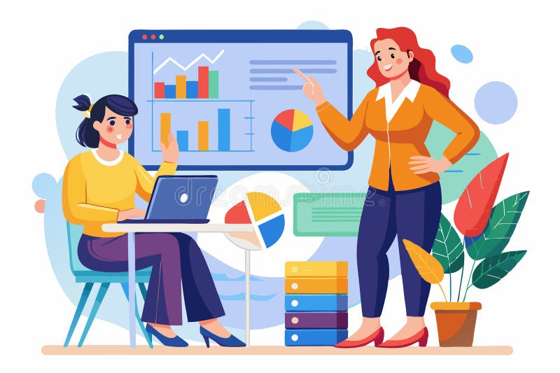 A Coach is Teaching an Employee about Statistics Using Visual Aids and ...