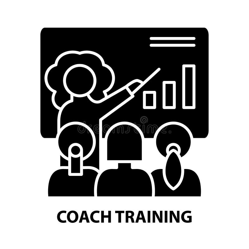 Coach Training Icon, Black Vector Sign with Editable Strokes, Concept ...