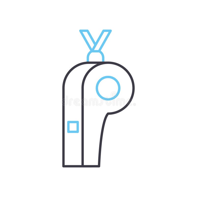 Coach Whistle Line Icon, Outline Symbol, Vector Illustration, Concept ...