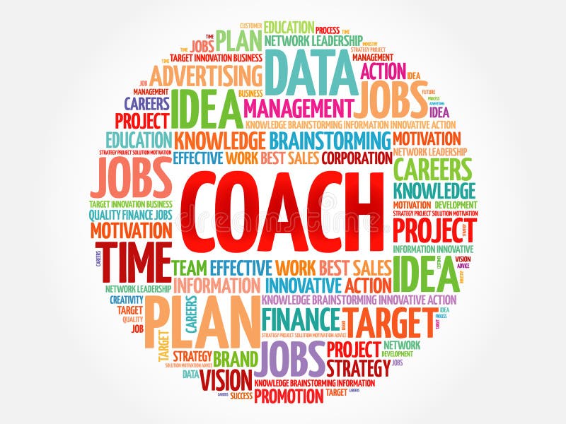 Coach word cloud stock illustration. Illustration of definition - 206208658