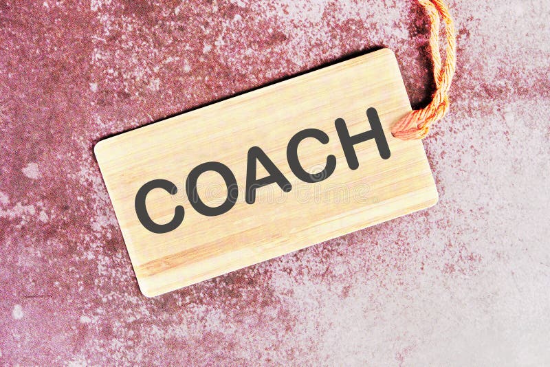 COACH Word Written on a Card with a Rope on an Abstract Background ...