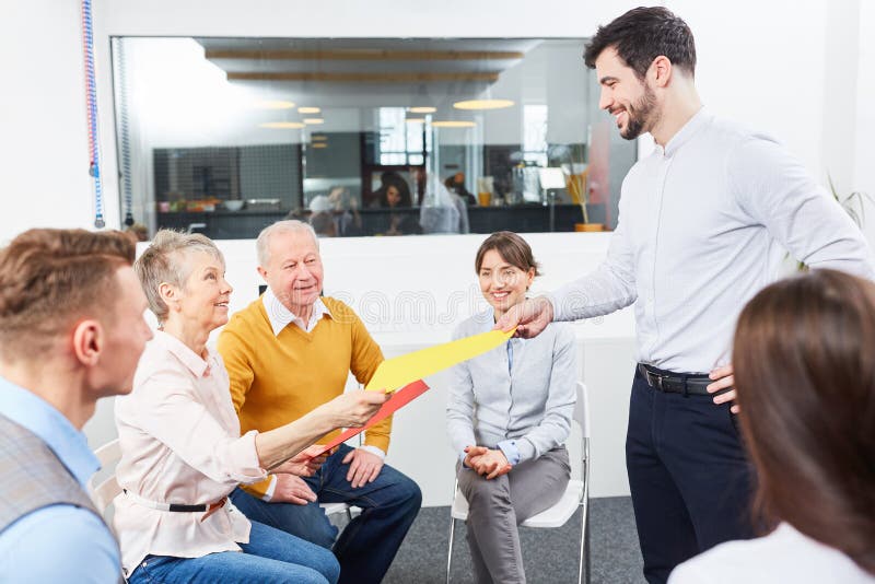 Coach in Workshop for Team Building Stock Photo - Image of exercise ...