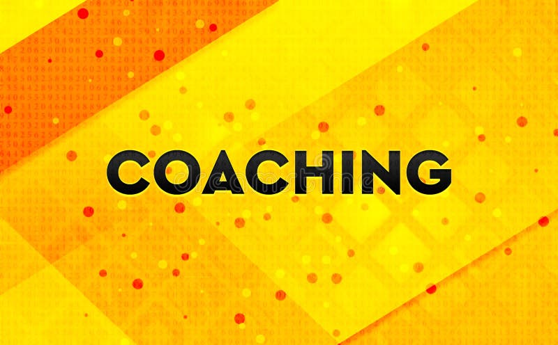 Coaching Abstract Digital Banner Yellow Background Stock Illustration ...