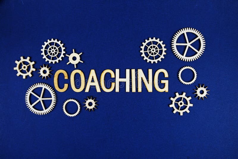 Coaching Alphabet Letters with Gears Element on Navy Blue Background ...