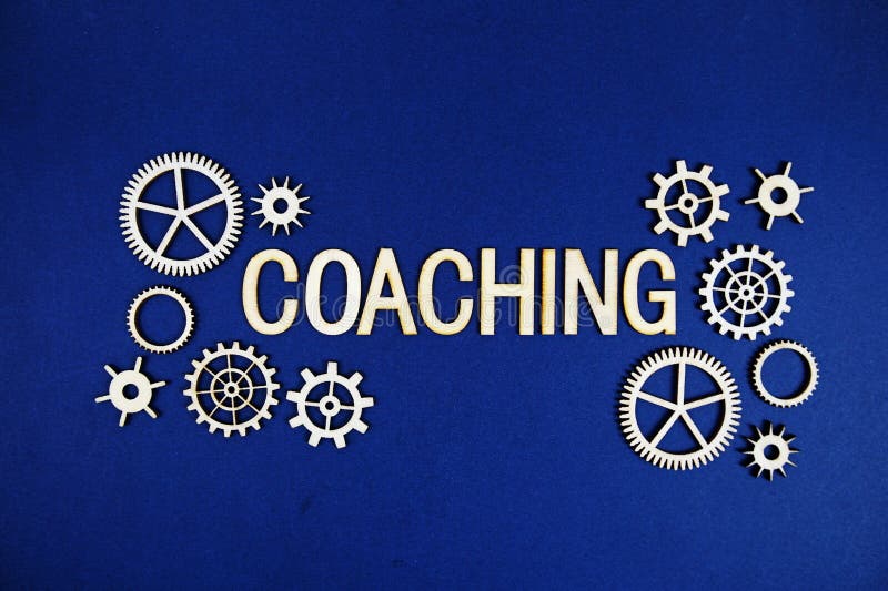 Coaching Alphabet Letters with Gears Element on Navy Blue Background ...