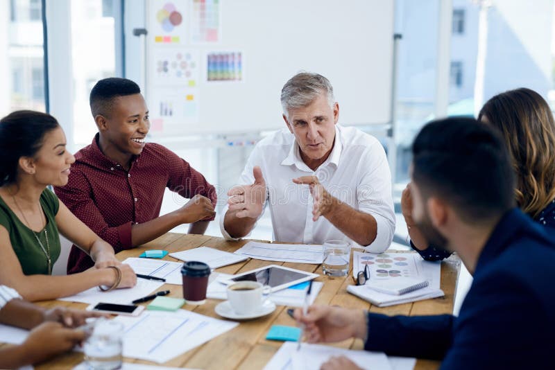 Coaching, Collaboration and Meeting with Group of Business People in ...