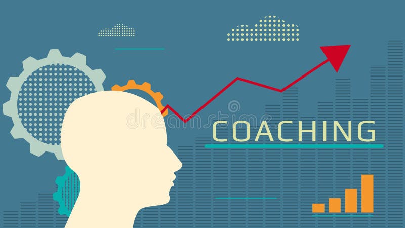 Coaching Concept with a Human Head and Charts Stock Vector ...