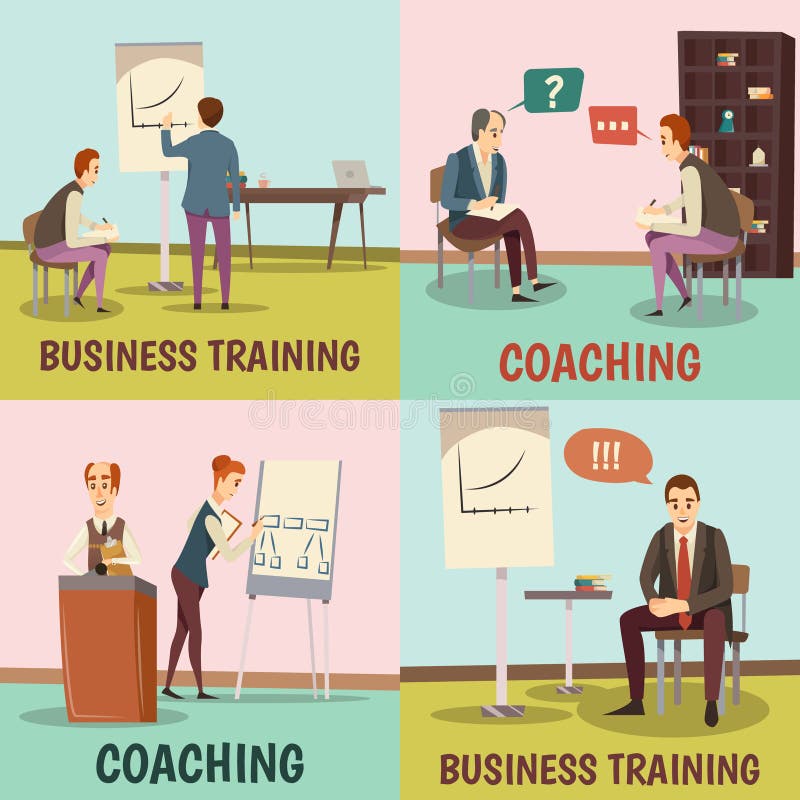 Coaching Concept Icons Set stock vector. Illustration of infographics ...