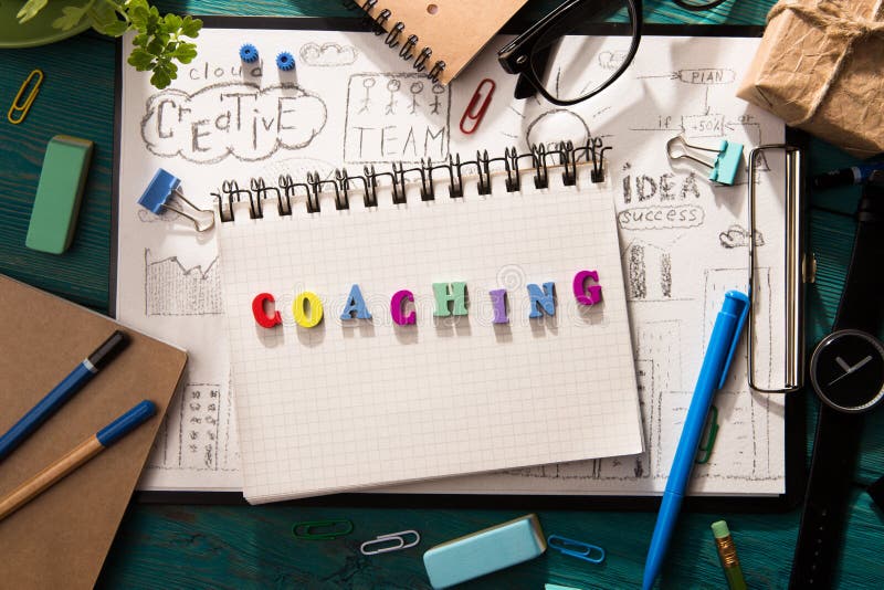 Coaching Concept - Inscription on the Desk Stock Image - Image of ...