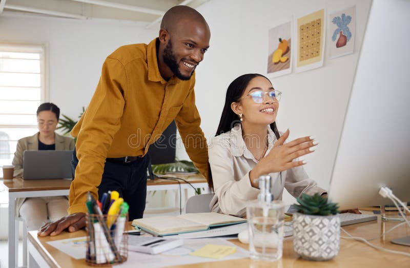 Coaching, Consulting and Computer with Business People in Office for ...