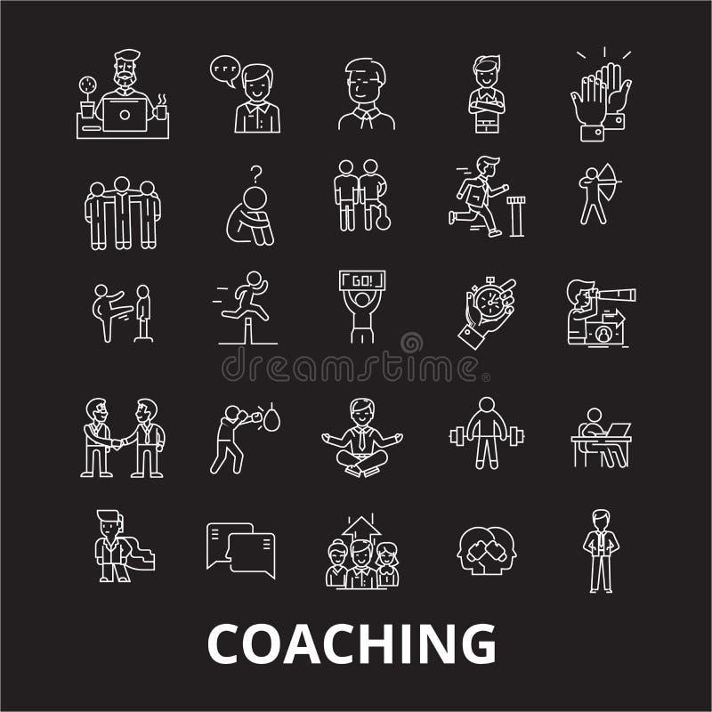 Coaching Line Icon Concept. Coaching Vector Linear Illustration, Symbol ... Coaching Line Icon Concept. Coaching Vector Linear Illustration, Symbol ...
