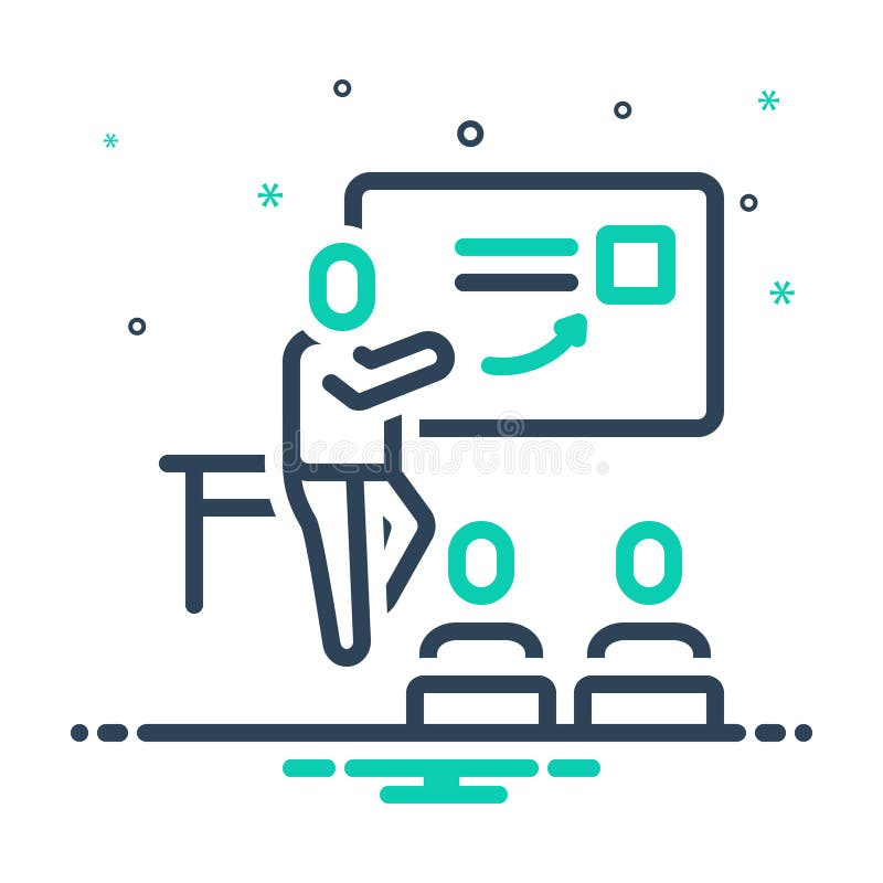 Mix Icon for Coaching, Literacy and Student Stock Vector - Illustration ...