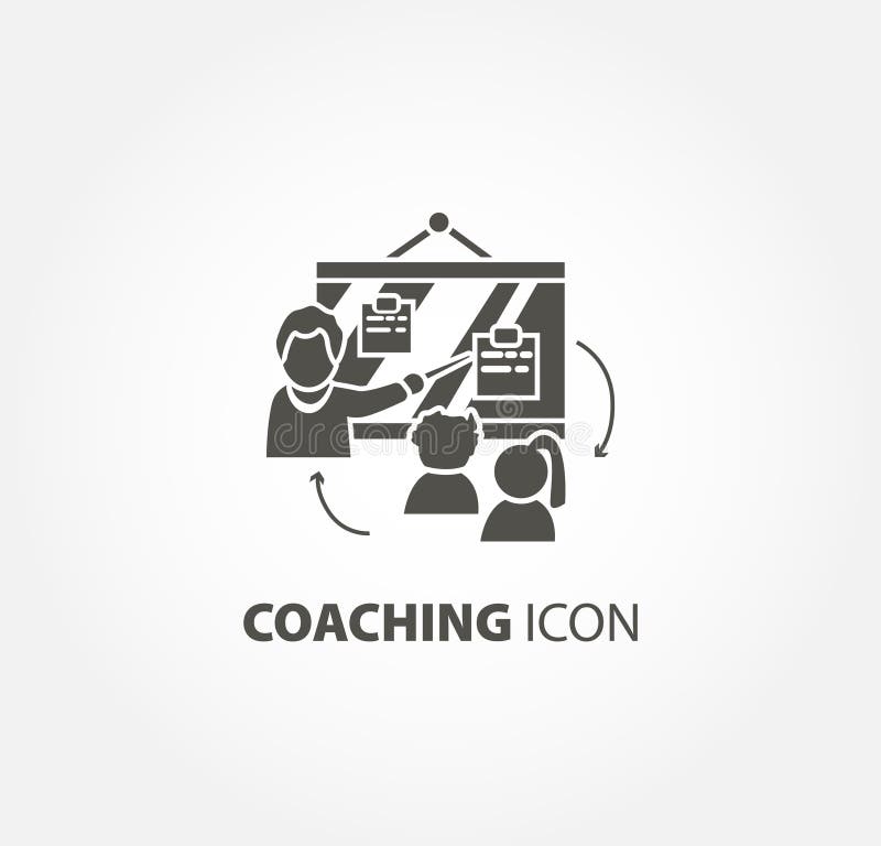 Coaching Icon. Speaker at Business Workshop Isolated Solid Icon Stock ...