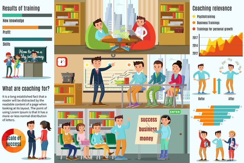 Coaching Infographic Horizontal Banners Stock Vector - Illustration of ...