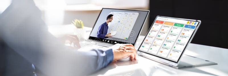 Coaching Lecture and Virtual Remote Training Stock Photo - Image of ...